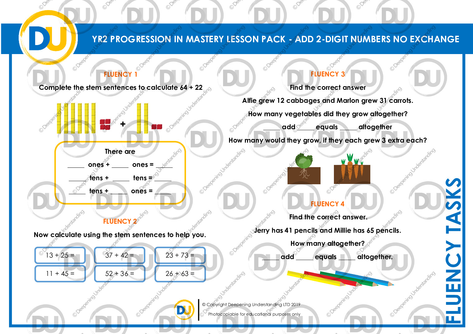 YR2 Progression In Mastery Pack 022 Add Two 2 Digit Numbers Not