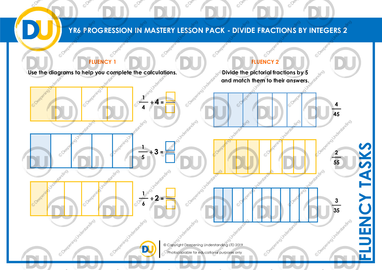 YR6 Progression In Mastery Pack 031 Divide Fractions By Integers 2 